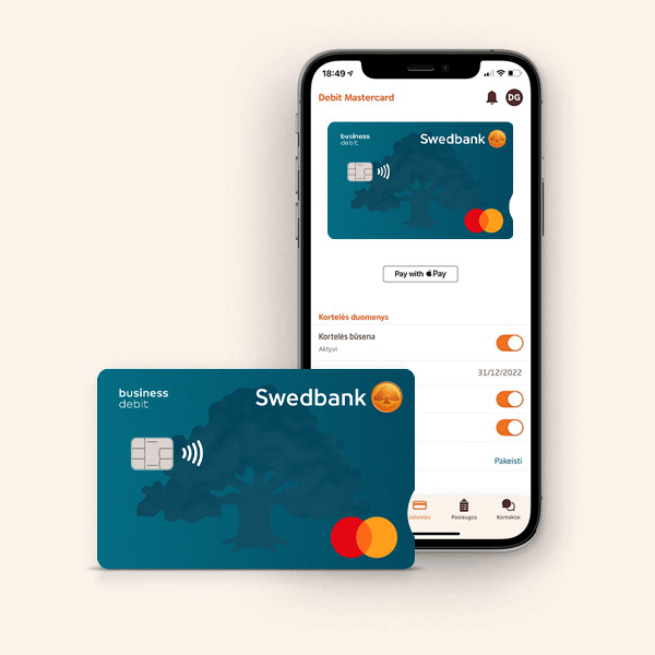 Swedbank debeto kortelė verslui - Swedbank